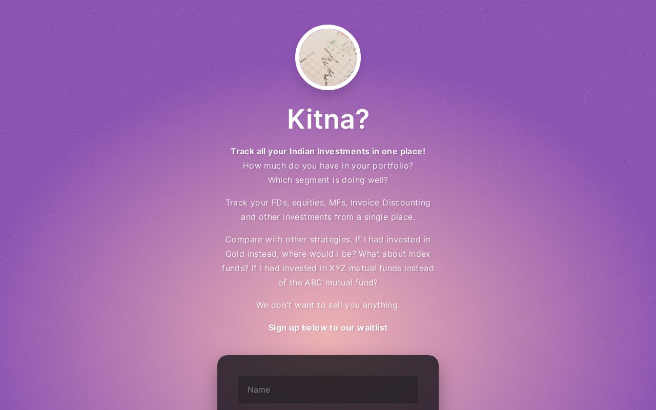 Kitna? | Track all your Indian Investments in one place.